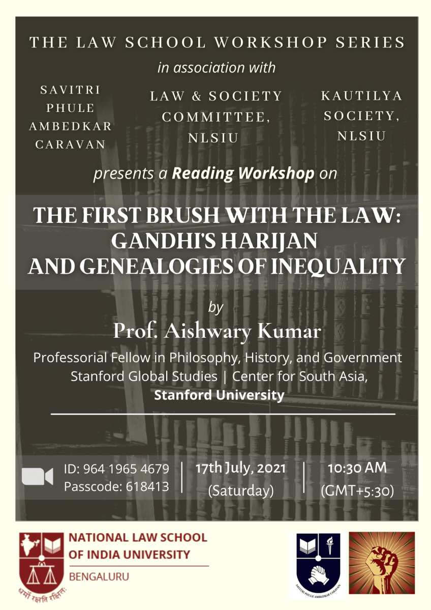 Reading Workshop by Prof. Aishwary Kumar: Law School Workshop Series ...